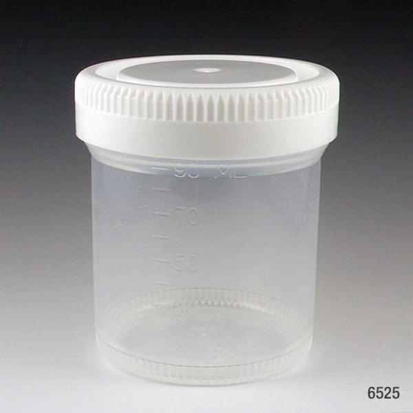 Globe Scientific Tite-Rite Container with White Screw Cap, Wide Mouth ...